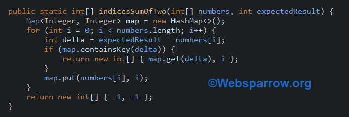 Java Find The Index Of The Two Numbers In The Array Whose Sum Is Equal 