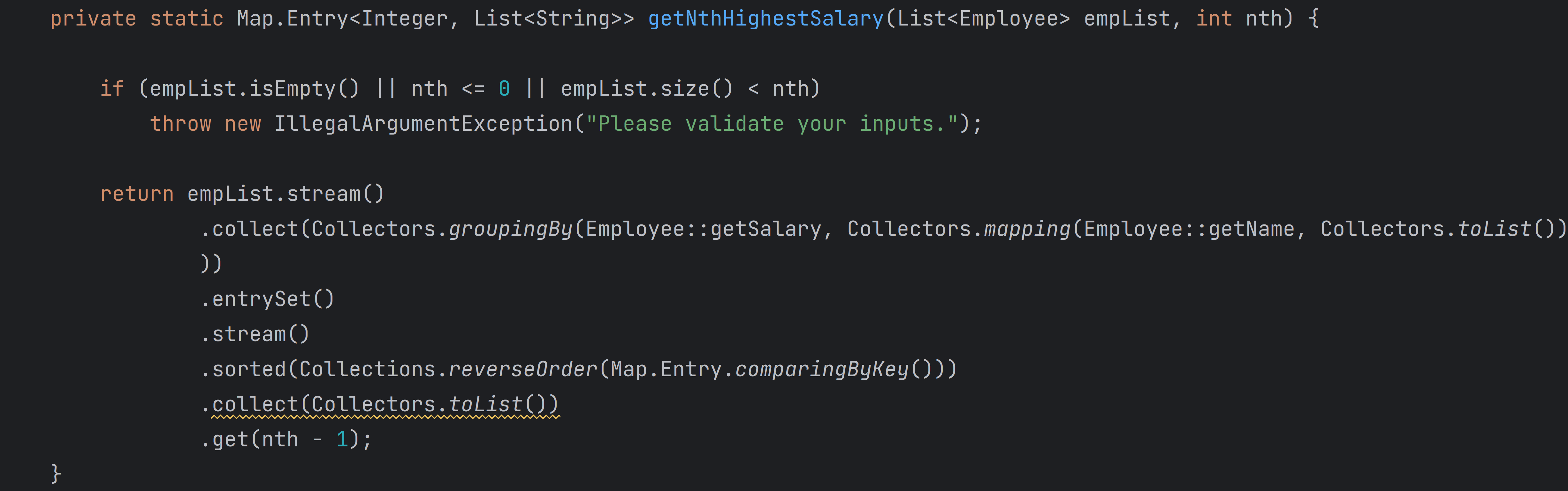 Java 8 Find The Nth Highest Salary Websparrow